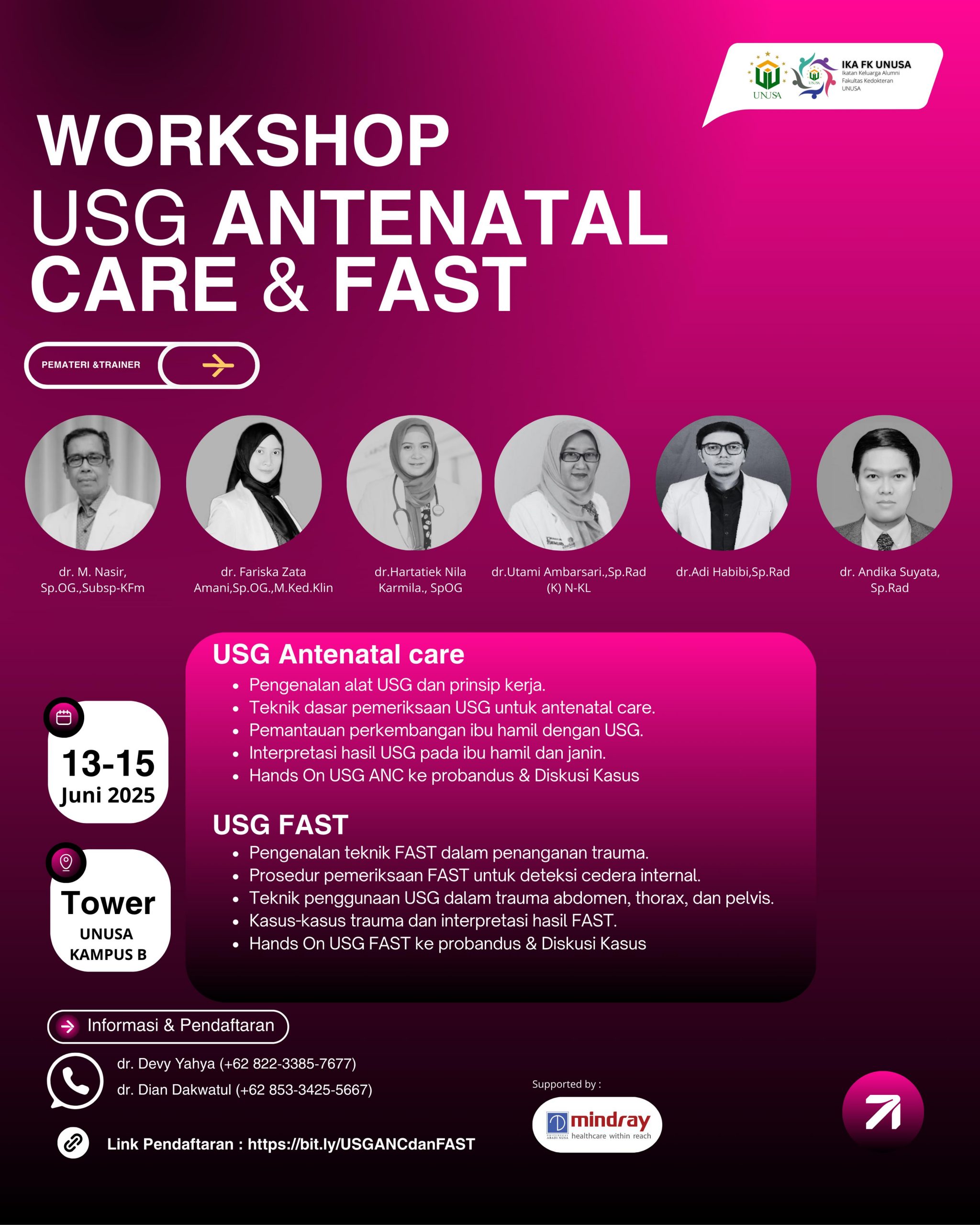 WORKSHOP USG ANTENATAL CARE & FAST - FK UNUSA